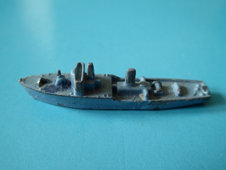 HMS Ashton Ton Class Minesweeper, blue, playworn condition, Triang ...
