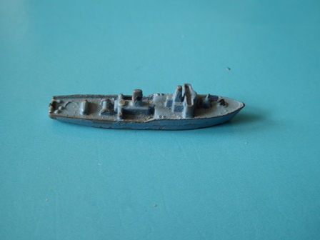 HMS Ashton Ton Class Minesweeper, blue, playworn condition, Triang ...