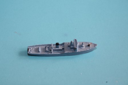 HMS Ashton Ton Class Minesweeper, blue, playworn condition, Triang ...