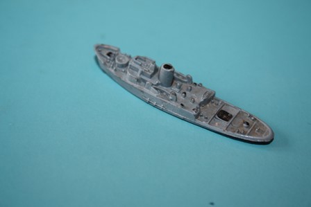HMS Turmoil RN ocean going tug in blue, playworn, a bit dusty. M810 ...